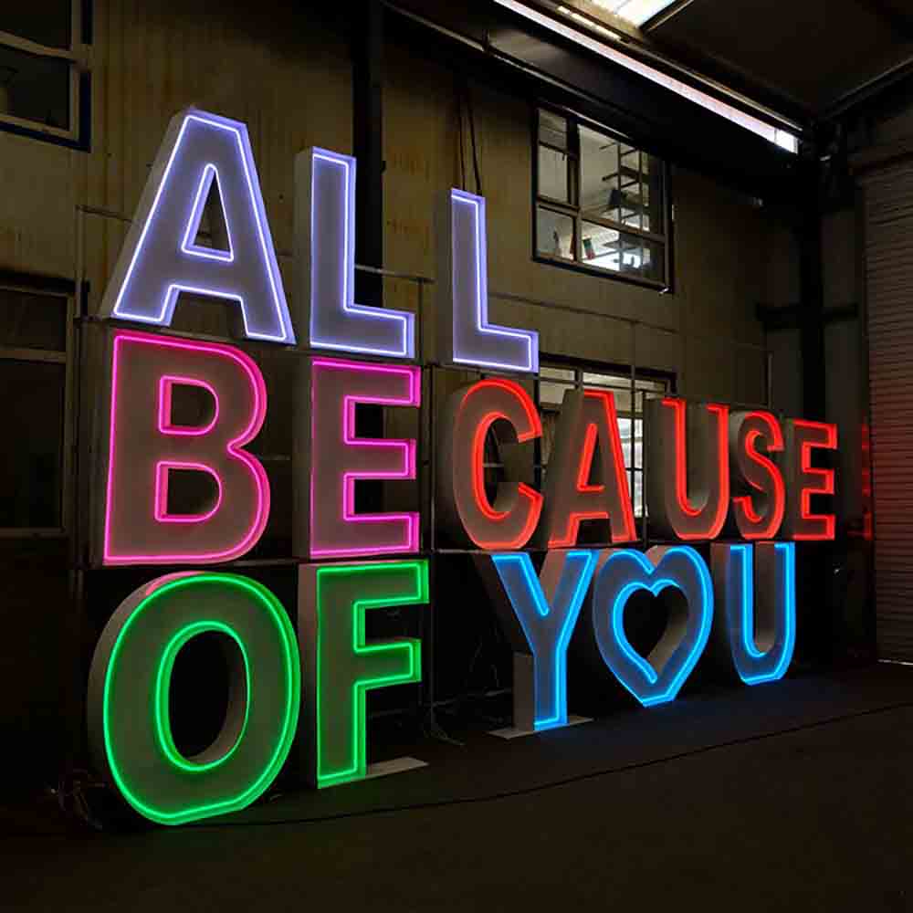 Giant Marquee Neon Letters Wedding Birthday Anniversary Event Party De ...