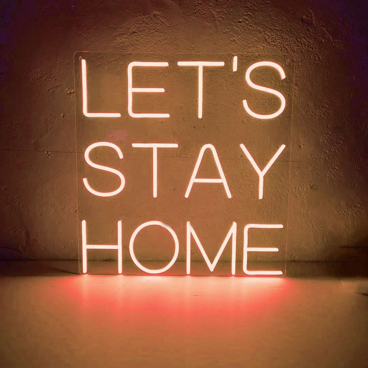LETS STAY HOME Neon Sign Family Room Wall Hanging Decoration Neon Ligh ...