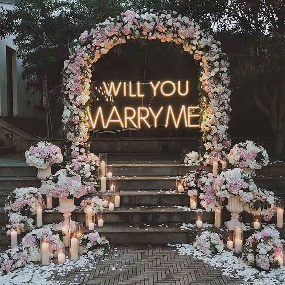 Will You Marry Me Neon Sign Block Font Proposal Party Led Neon Lightin Neonsignkingdom