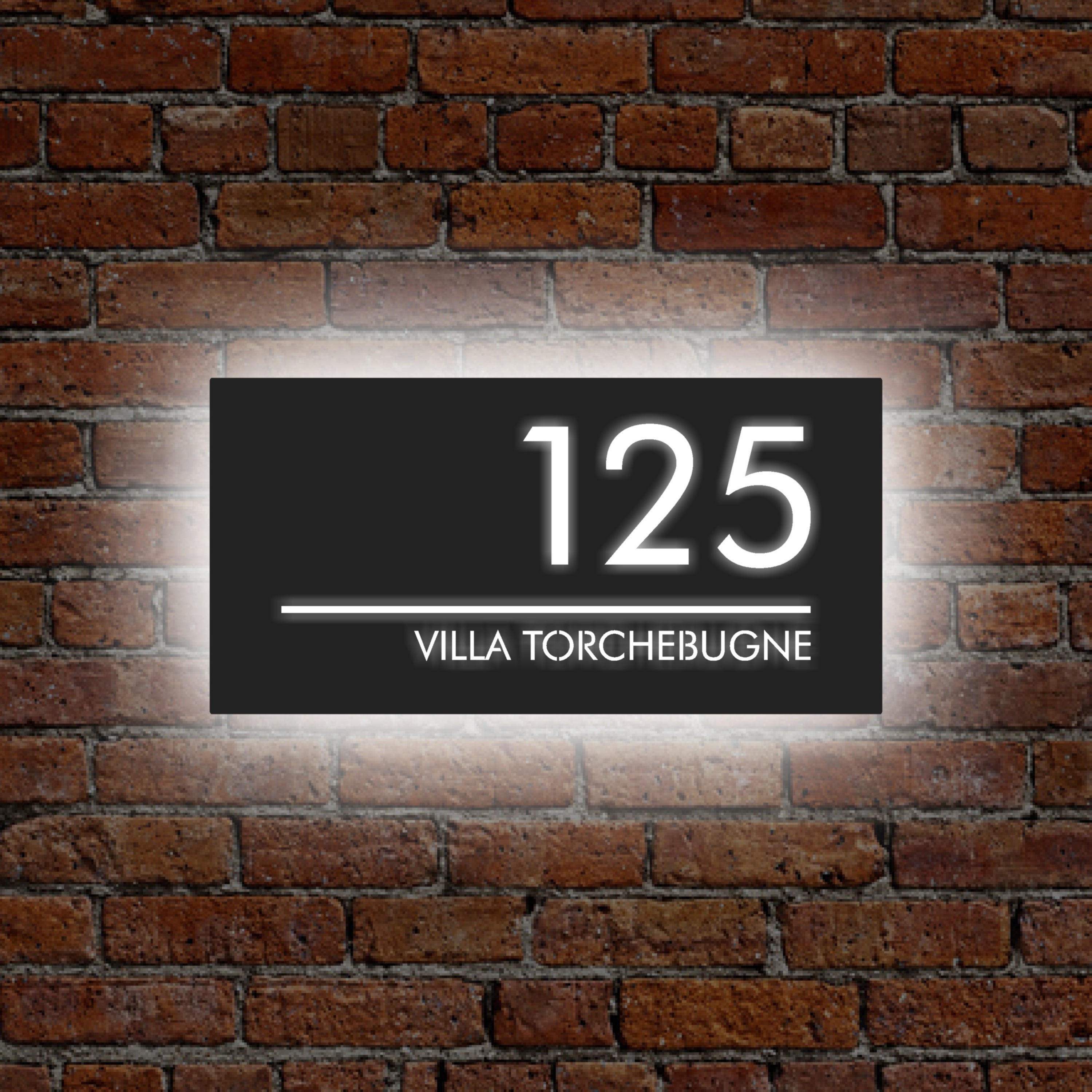LED House Sign Address Plaque House Numbers Plate Door Number Neon Sig ...