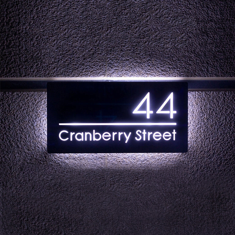 LED House Numbers Address Plaque Sign Door Number Neon Signs Led Light ...