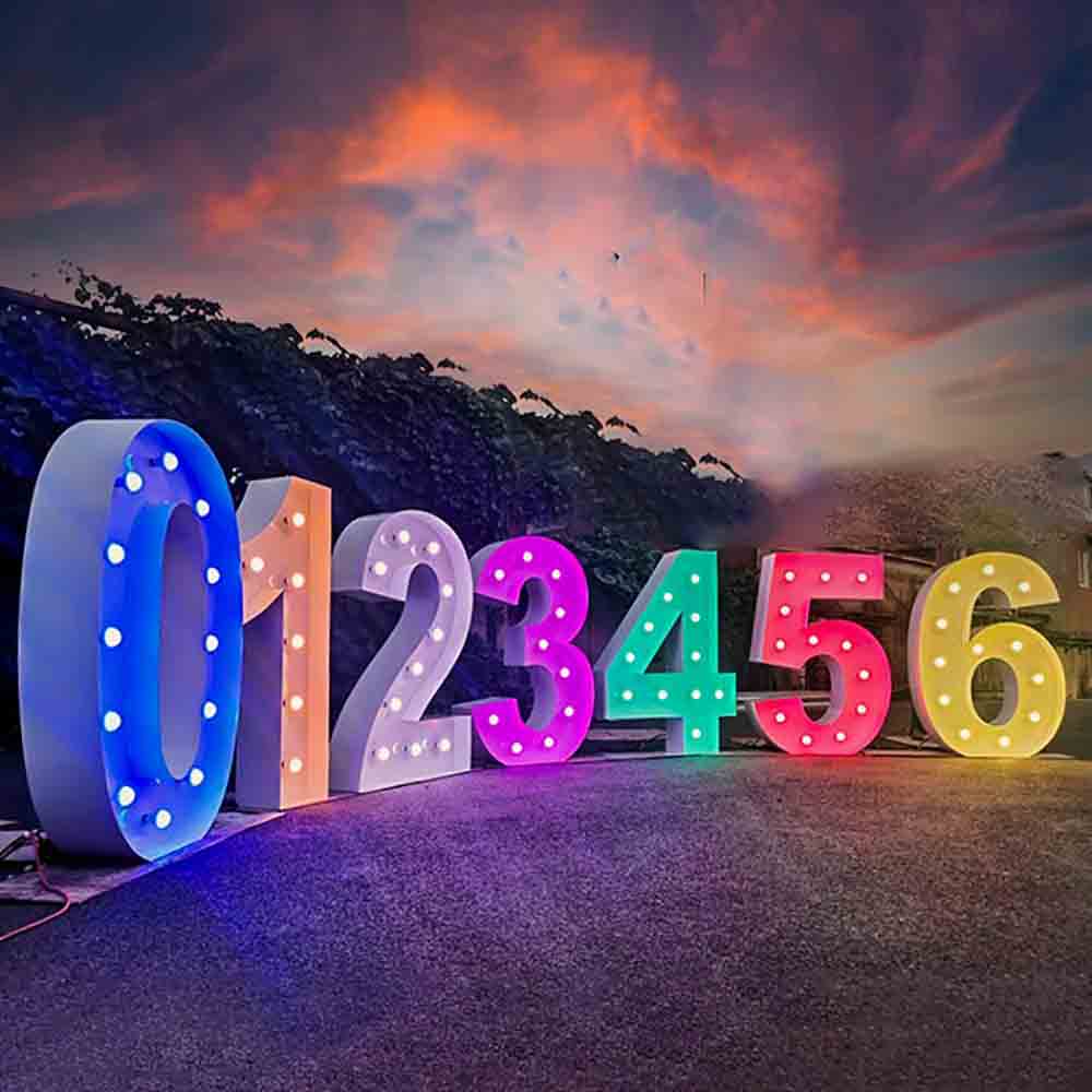 Large Metal Marquee Number Letters Decoration Birthday Anniversary Eve ...