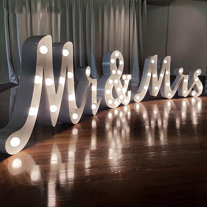 Mr & Mrs Light up Marquee Letters Wedding Bridal Party Decoration ...