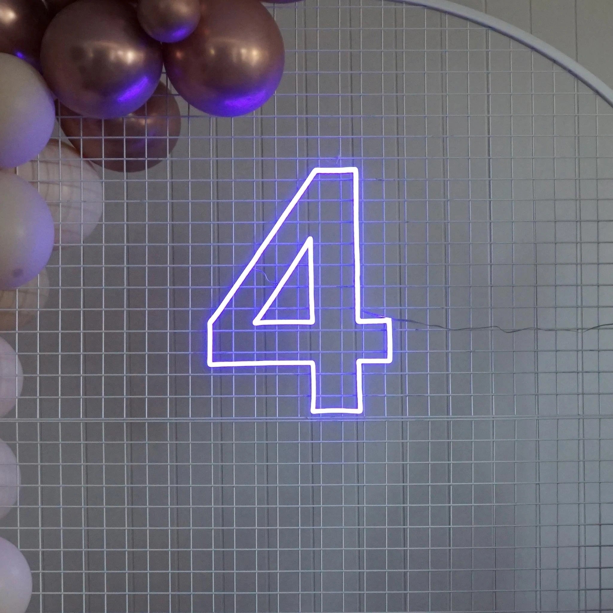 Four 4th Years Birthday Neon Signs Birthday Party Led Neon Lighting De ...