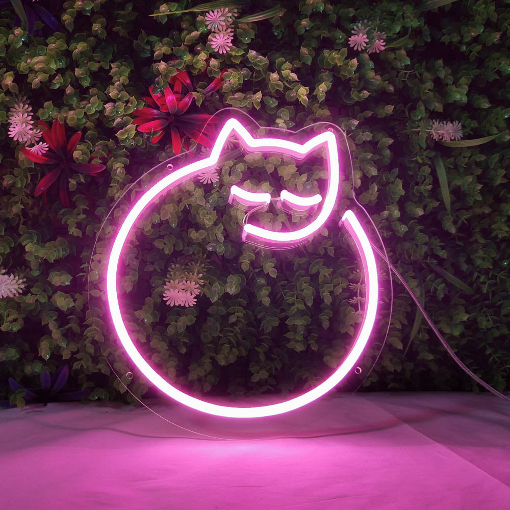 Mini curled up kitty cute cat LED Neon Signs – NeonSignKingdom