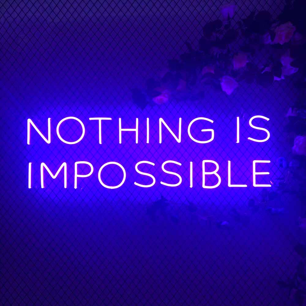 NOTHING IS IMPOSSIBLE Neon Signs Led Neon Light Wall Hanging ...
