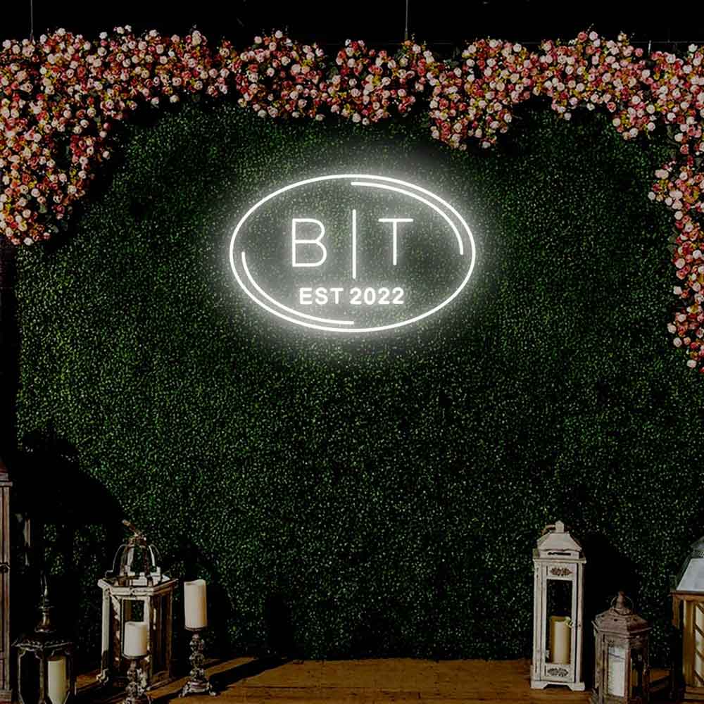 Oval Neon Sign A+B A&B Name Neon Sign Wedding Led Neon Light Bridal Sh ...