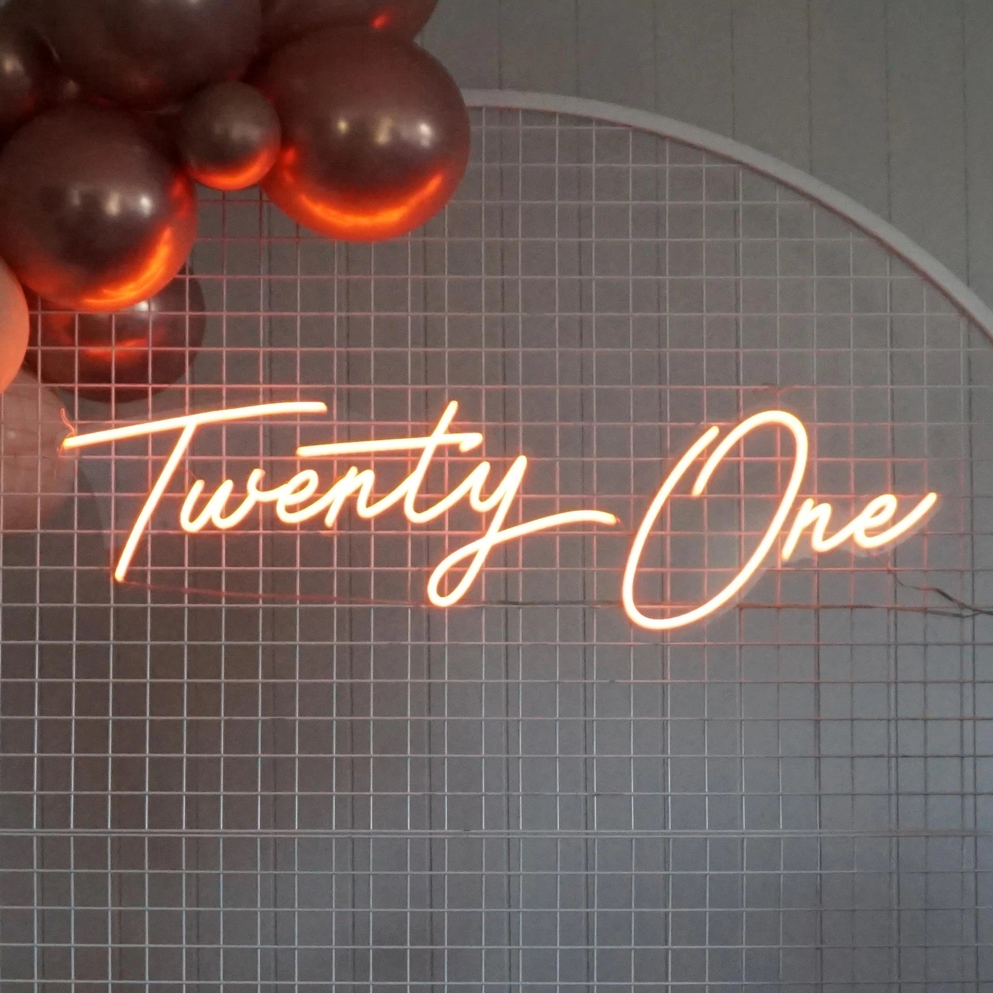 Twenty One 21th Year Neon Sign Birthday Party Led Neon Lighting Decora ...
